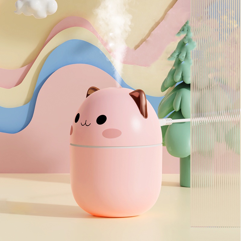 250ML Cute Rabbit Air Humidifier USB Mini Aroma Diffuser With Color Led ...