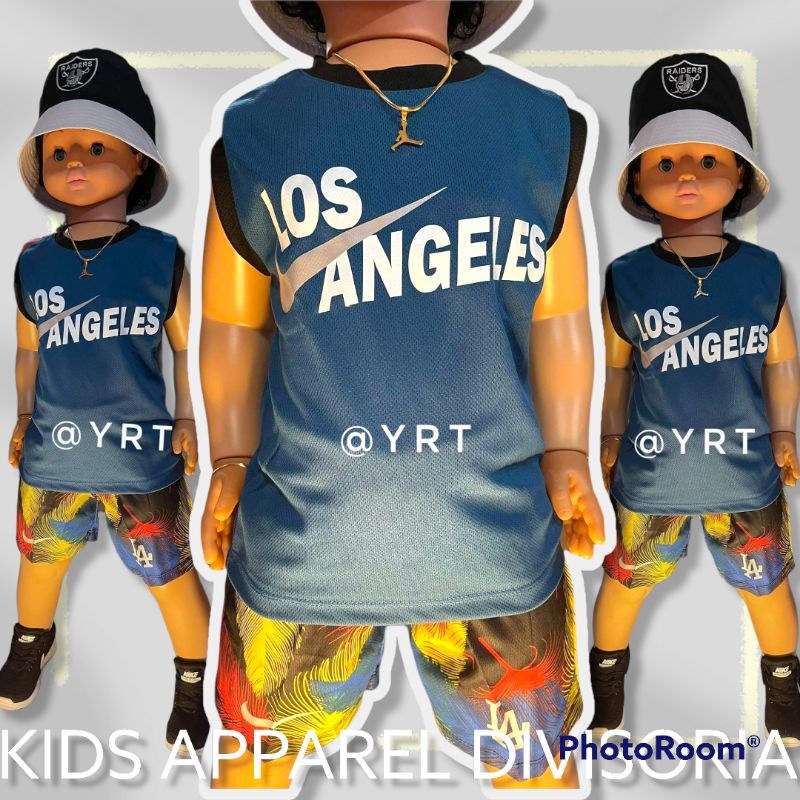 TRENDY JERSEY SANDO AND SHORT TERNO SETS FOR KIDS 1-10 YRS (BAG AND CAP ...