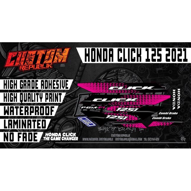 Honda Click 125 2021 Stripe Garnish Decals Set | Shopee Philippines
