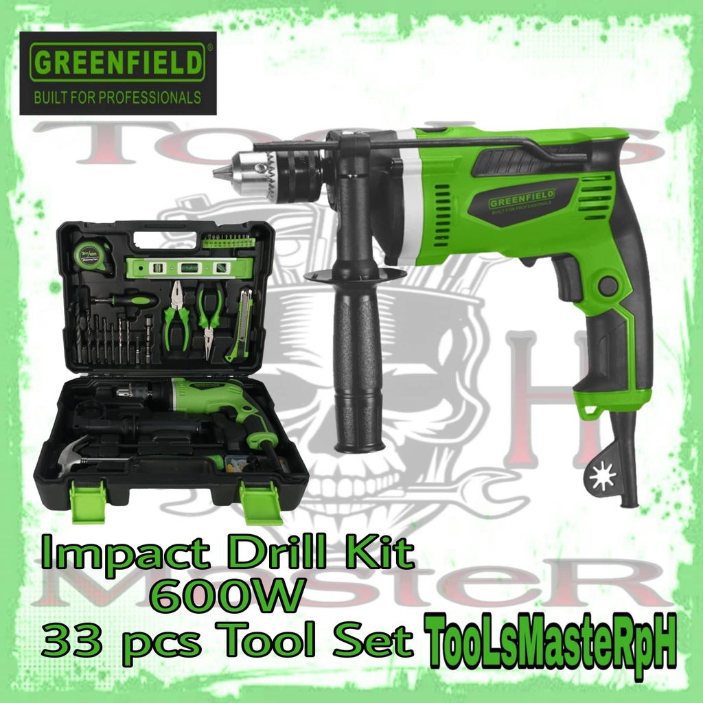 GREENFIELD 600W Impact Drill Kit with 33pcs. Tool Set 08-02-00430K ...