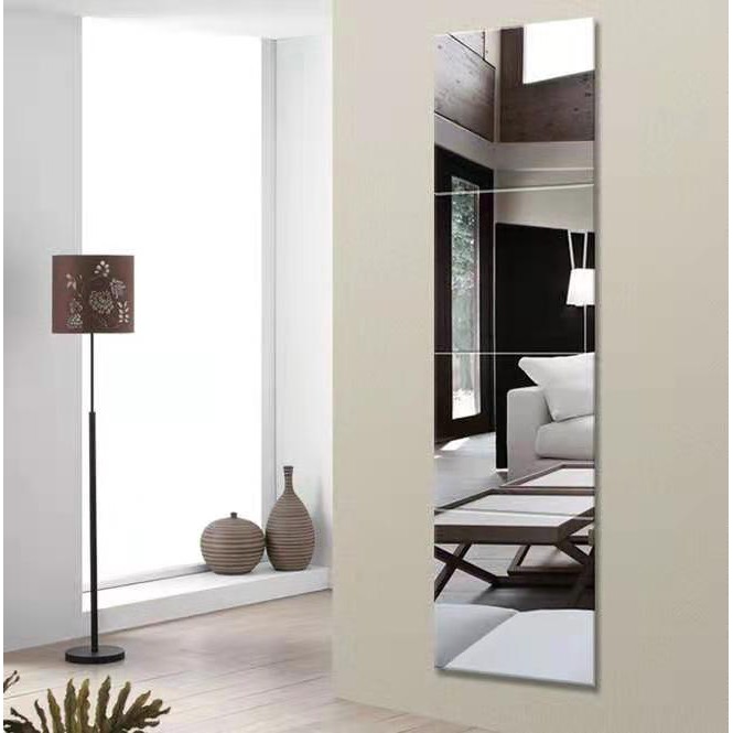 4pcs/set 3D Square Glass Mirror full-length mirror Wall Bedroom Living ...