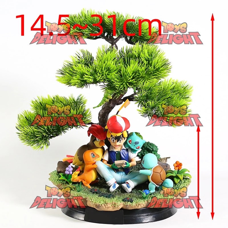 Pokemon Ash Ketchum Pikachu Bulbasaur Charmander Squirtle diorama ...