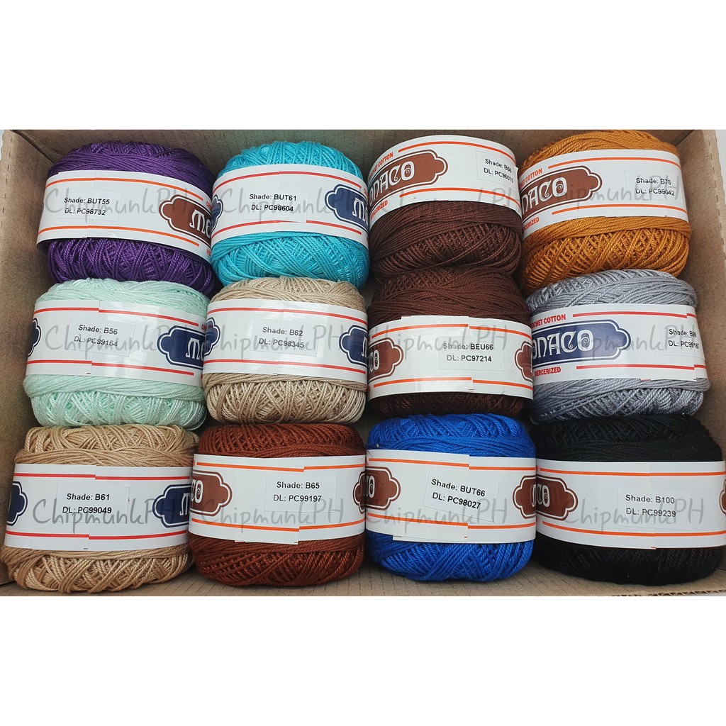 Monaco Mercerized Crochet Cotton 3 Ply [SOLID COLORS Set C] | Shopee ...