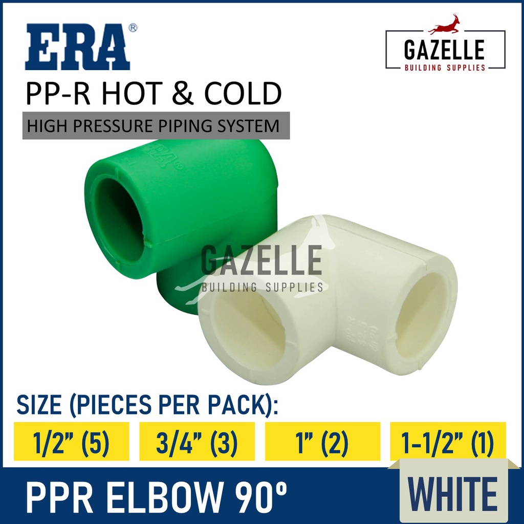 ERA PPR Fitting Elbow 90 Degrees - 1/2" / 3/4" / 1" / 1-1/2" | Shopee ...