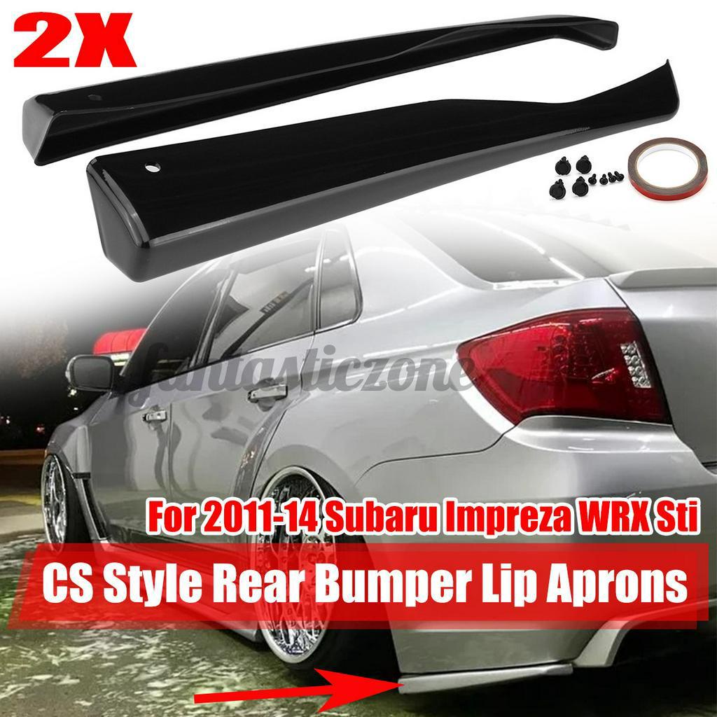 2PCS Rear Bumper Lip Aprons Gloss Black For Subaru Impreza WRX STI 2011 ...