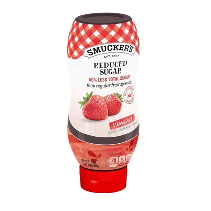 Smucker’s Squeeze Reduced Sugar Strawberry Fruit Spread 494g (17.4oz ...