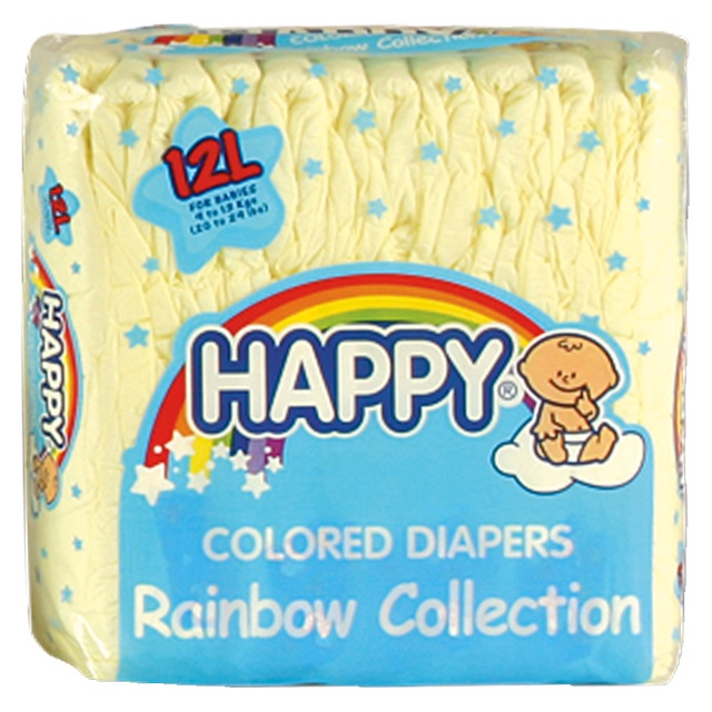 Happy Diaper Colored Yellow L 12+1 Pieces | Shopee Philippines