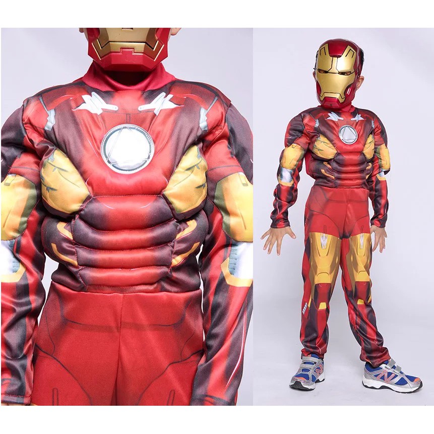 Ironman (3D) Muscle With Mask Halloween Costume For Kids(4-10yrs old ...