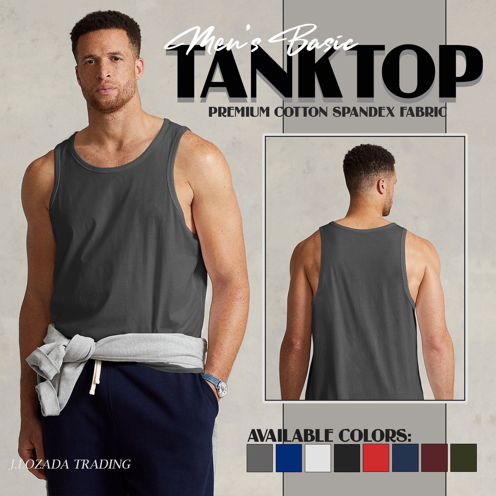 TNKT PLAIN - Men Tank Top Sleeveless Bodybuilding Gym Casual Fitness ...