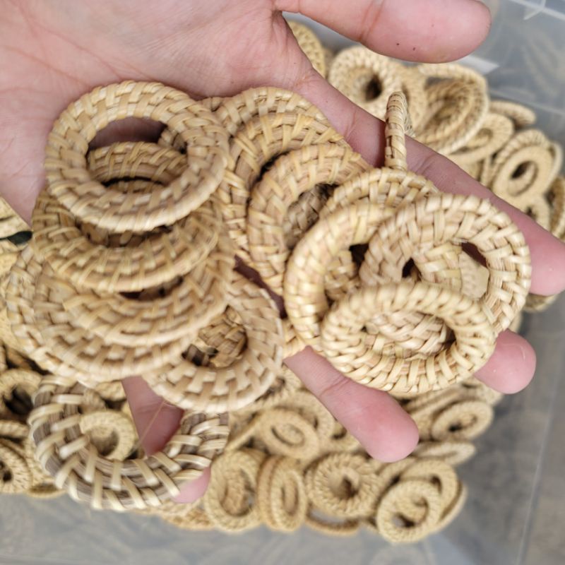 Native fashion Earings rattan donut 25~55mm | Shopee Philippines