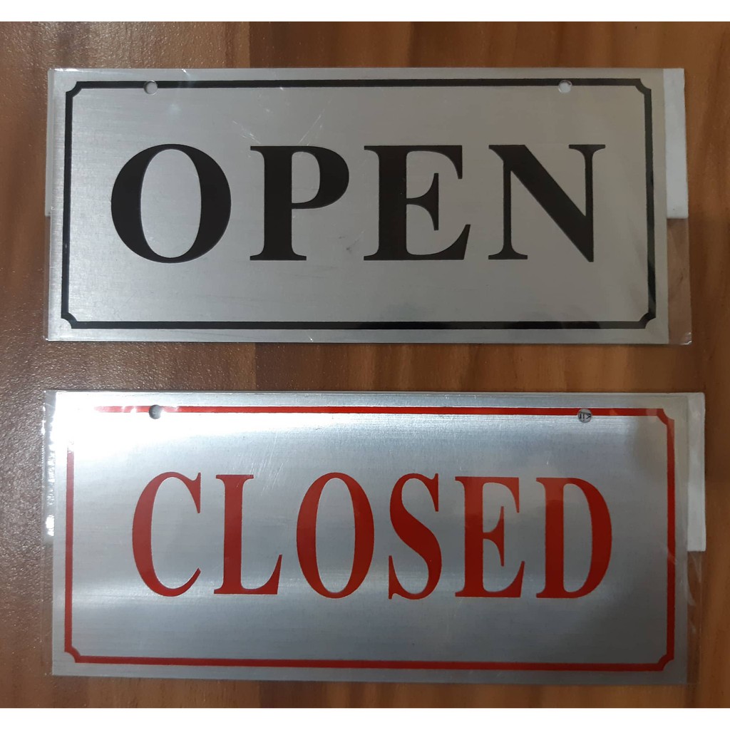 Store Signage Close / Open Back to Back Door Sign Label With Holes ...