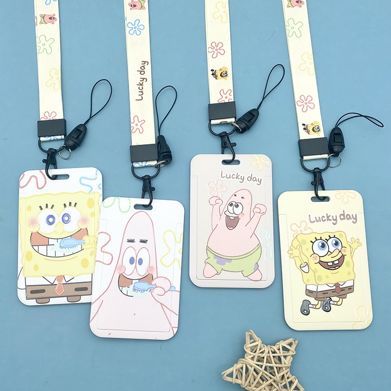 Cartoon Spongebob Squarepants Patrick Star Student card holder id card ...