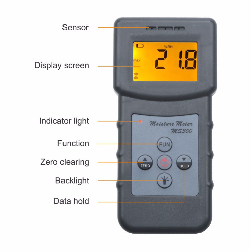 MS300 Digital moisture meter concrete wall moisture analyzer ground ...