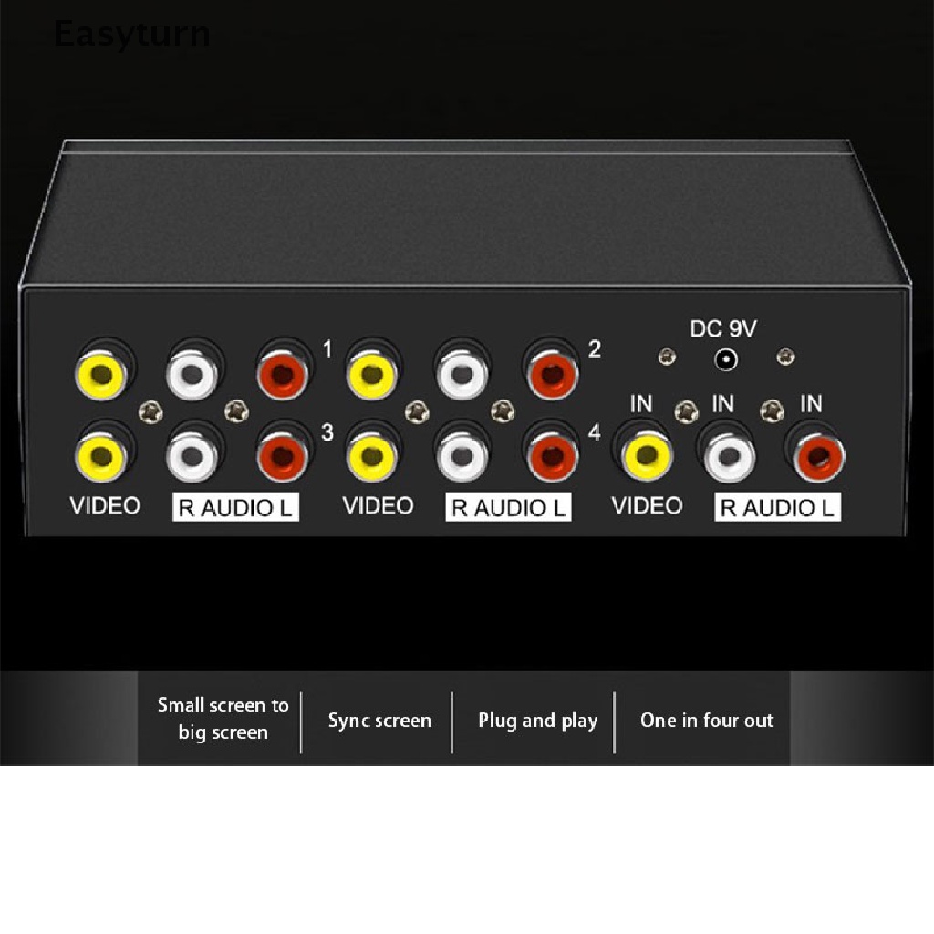 Easyturn 4-Port RCA Composite Video Audio AV 4-Way Switch Selector ...
