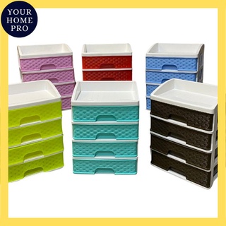 5-Layer Rattan Mini Drawer Desk Organizer School Supplies Storage ...