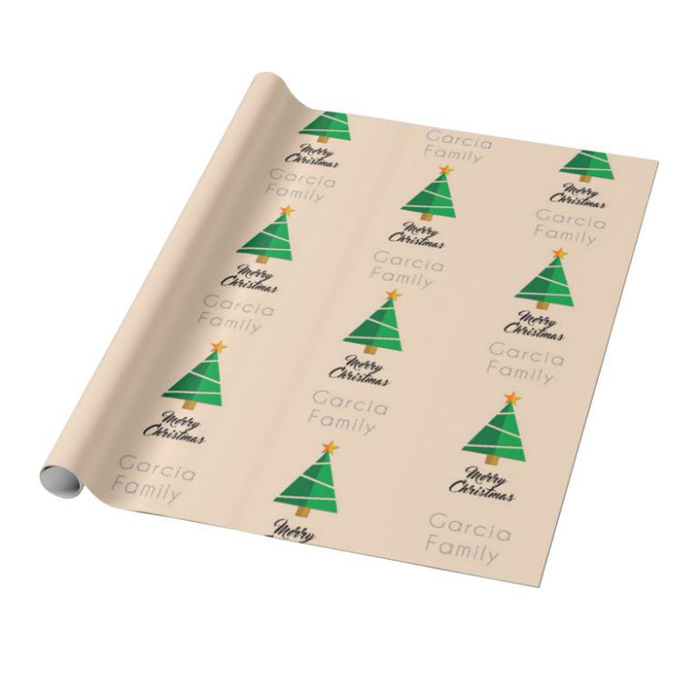 Flat Christmas Tree On Ivory - Personalized Gift Wrappers | Shopee ...