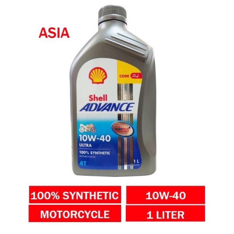 Shell Advance Ultra 4T (10W-40) Fully Synthetic Motorcycle Oil 1L ...