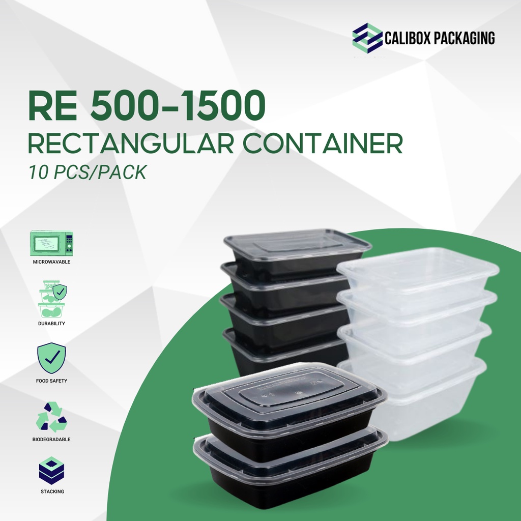 Calibox Packaging Microwavable Rectangular Food Container 10pcs ...