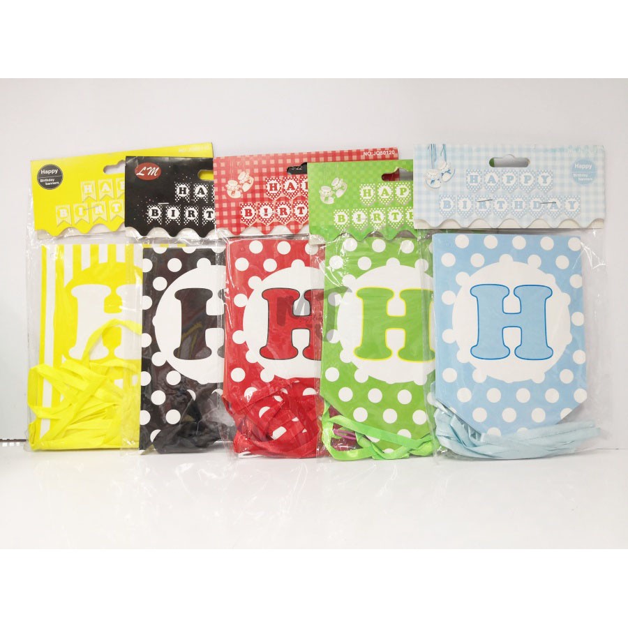 Happy Birthday Party Banner Polka Dots Simple Design | Shopee Philippines