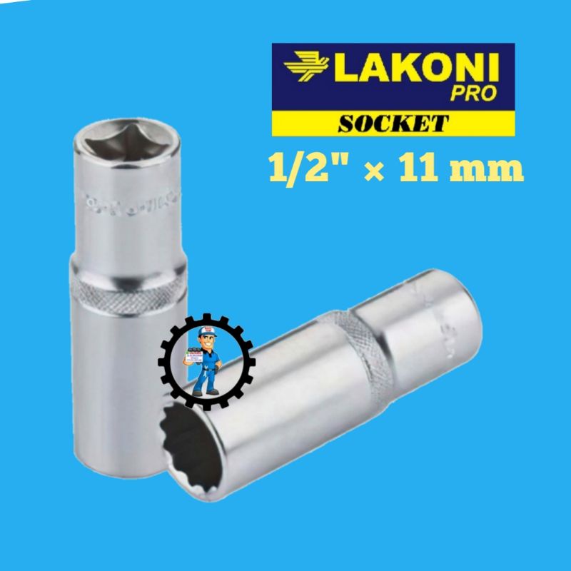 MATA 11mm LONG SOCKET EYE LAKONI PRO SOCKET DEEP WALL 1/2" X 11 MM ...