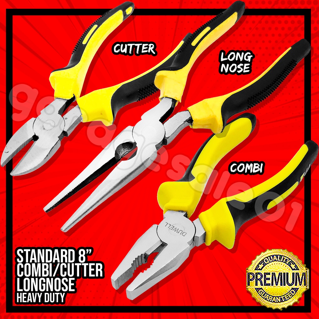 8" STANDARD PLIERS CUTTER LONGNOSE Combinations 8"Pliers | Shopee ...