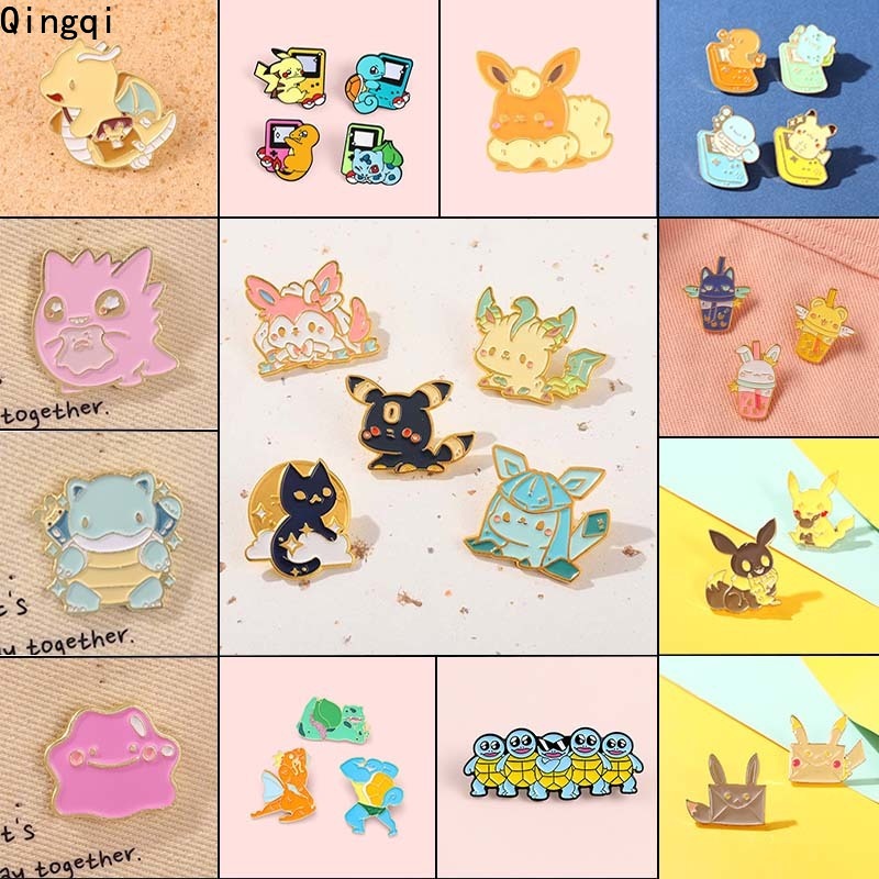 Cute Animal Enamel Pin Anime Movies Brooch Badges Pikachu Game Lapel ...