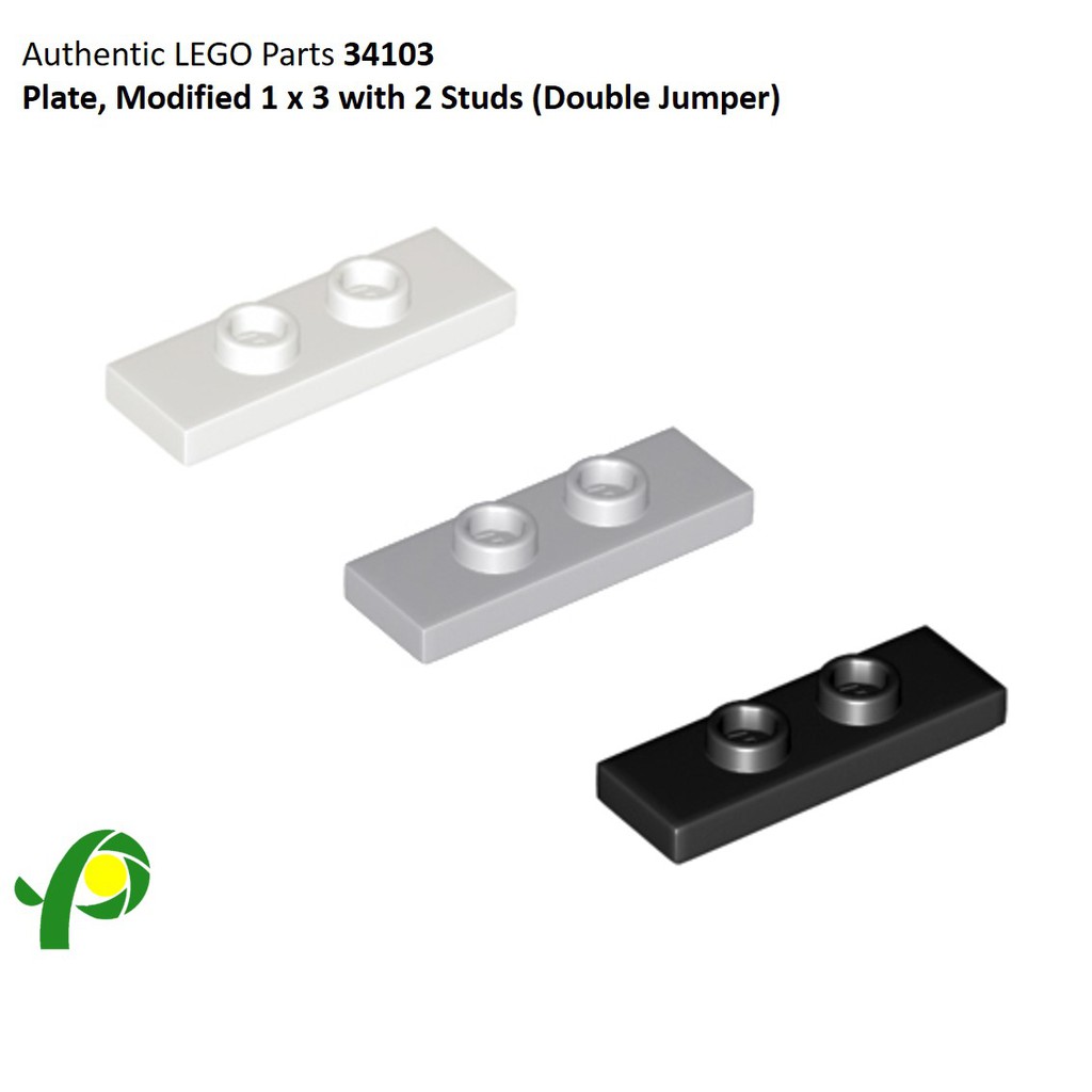 LEGO Parts 34103 Plate Modified 1x3 with 2 Studs (Double Jumper ...