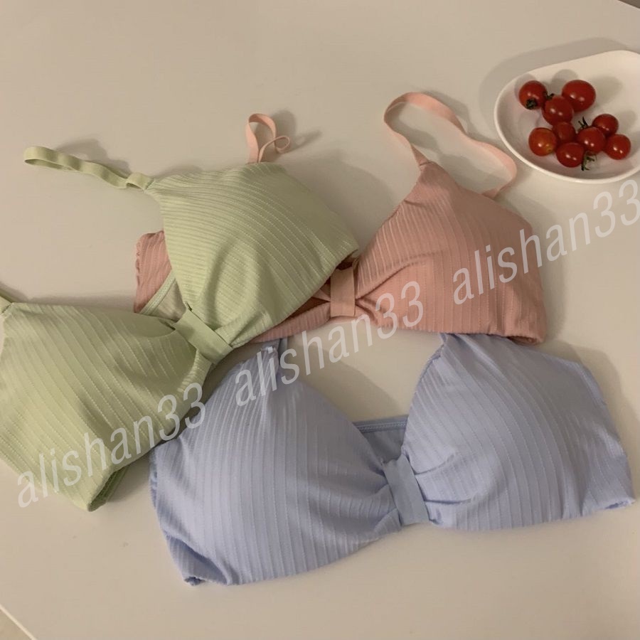 Girls' ice silk underwear new student push-up bra sweet and thin chest ...