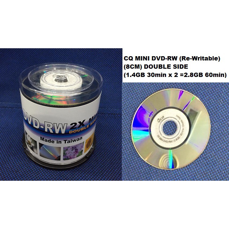 CQ MINI DVD Re-Writable (DVDR-W) 8CM DOUBLE SIDE 2.8GB 60MIN 1PC ...