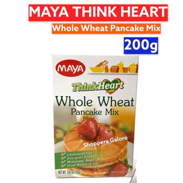 MAYA THINK HEART WHOLE WHEAT PANCAKE MIX 200g | Shopee Philippines