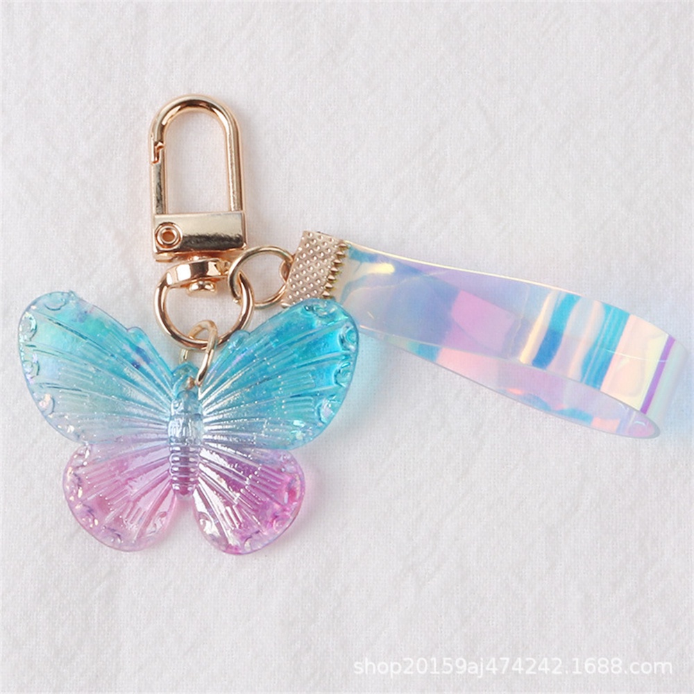 Fashion Acrylic Gradient Butterfly Keychain Stereoscopic Dream ...