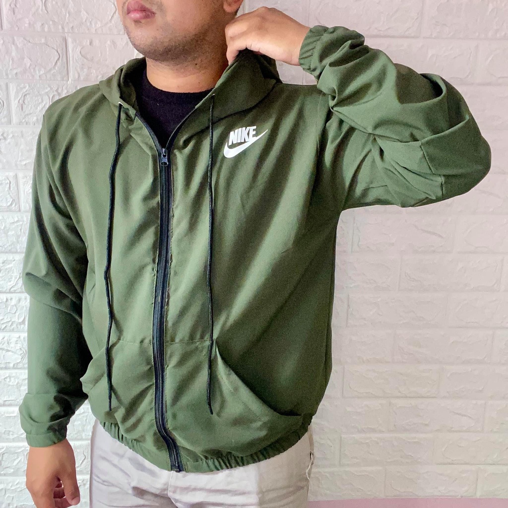 GLAM ATTIRE SALE | 1x Green Taslan Windbreaker Jacket w/ Zipper and ...