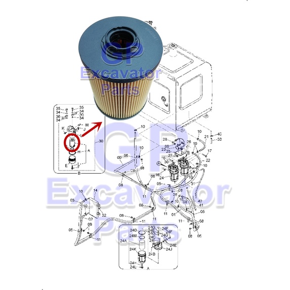 Diesel Filter/Fuel Filter For ISUZU 4HK1/6HK1/6WG1(4642641/8-98008840-0 ...