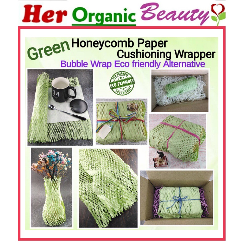 Honeycomb GREEN Paper Wrapper Cushioning & White Interleaf Paper ...