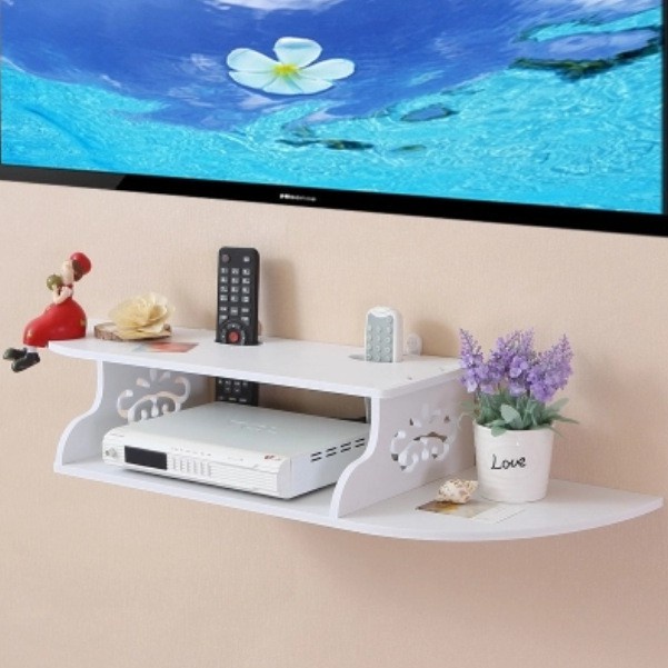 Wall Mounted Shelf Hanging Shelf Storage Rack Router Wireless Wifi TV ...