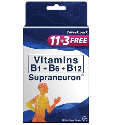 Supraneuron Vitamins B1+B6+B12 (11+3 tablets) | B-Complex | Shopee ...