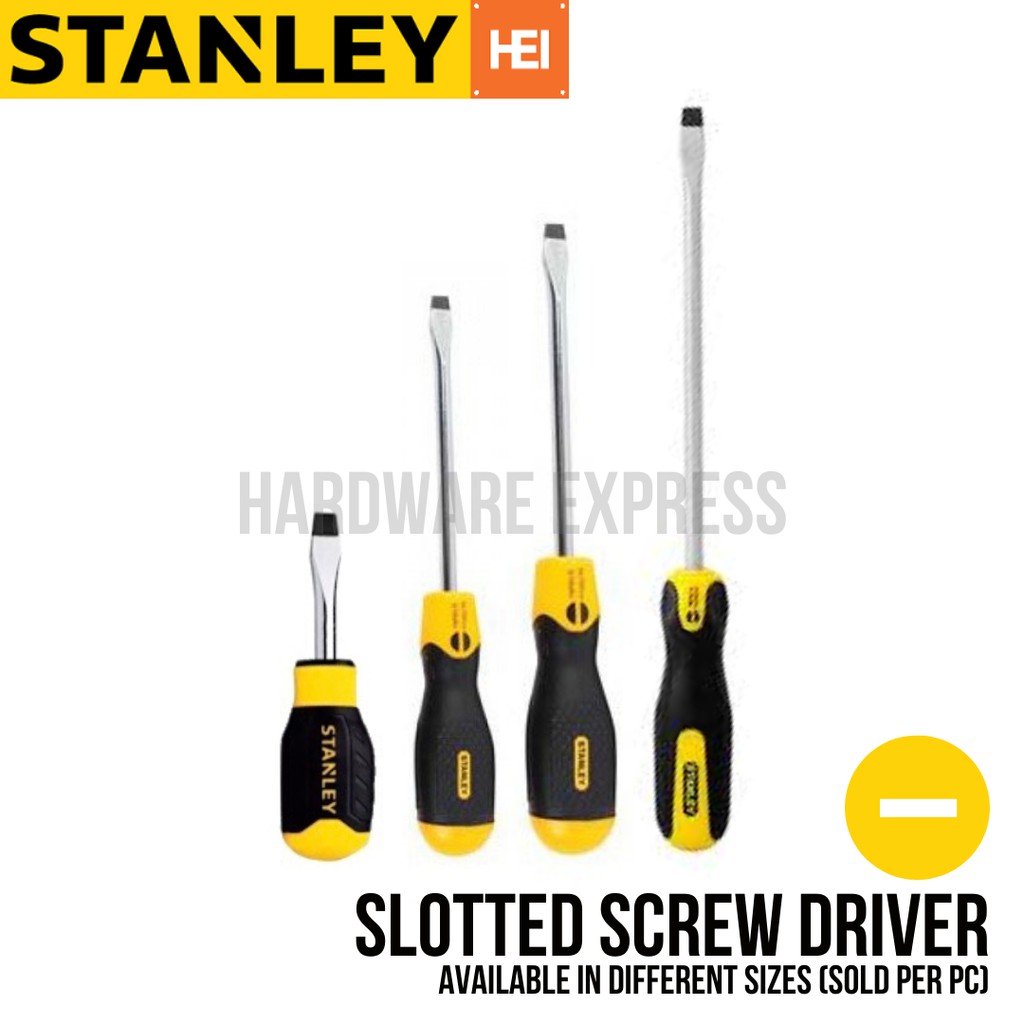 STANLEY Cushion Grip Flat / Slotted Screw Driver Screwdriver | Shopee ...