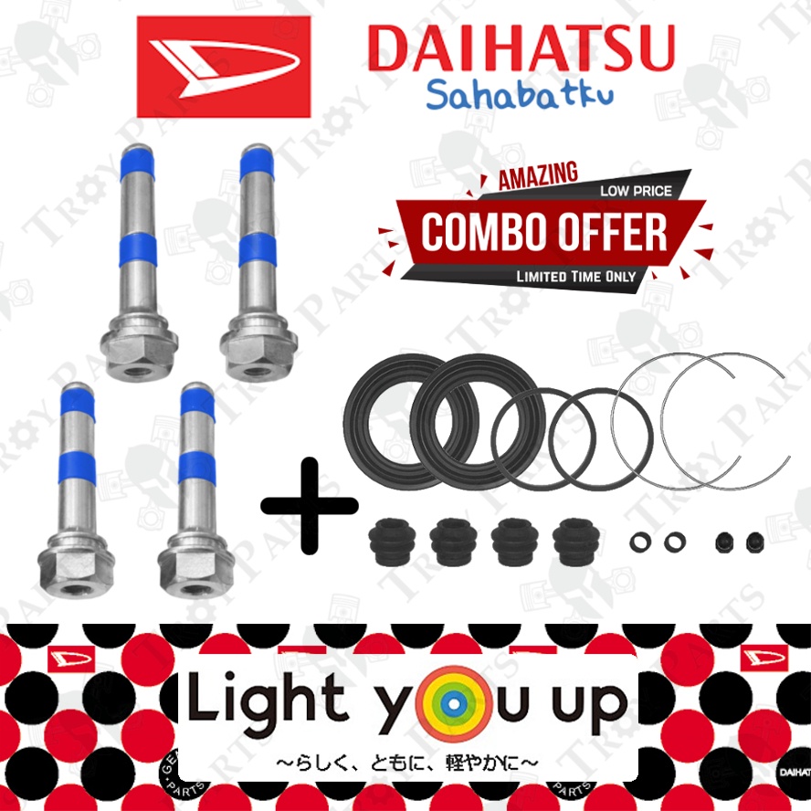Daihatsu Front Disc Brake Caliper Guide Pin Bolt / Repair Kit (Full Set ...