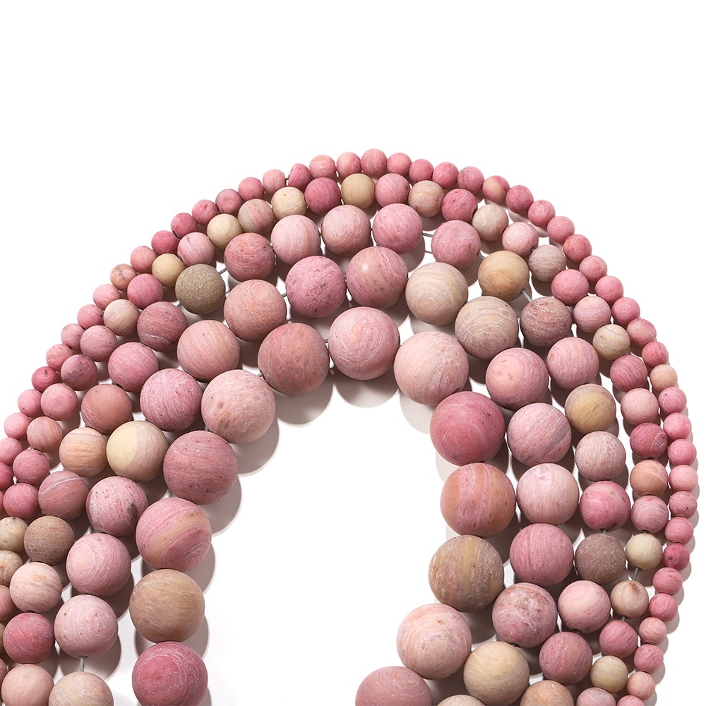 St.Kunkka Matte Red Rhodonite Stone Serpeggiante Round Loose Spacer ...
