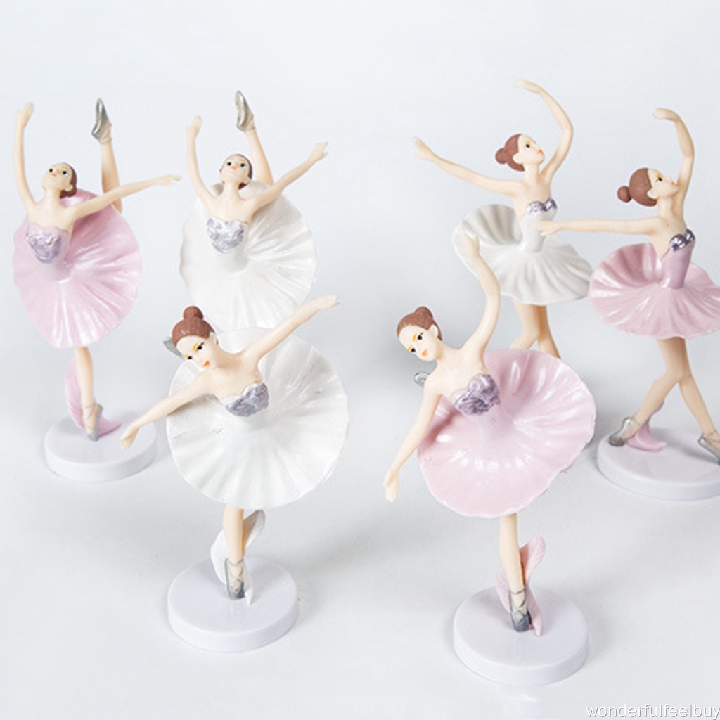 3pcs Dancing Girl Dessert Table Decoration Dancer Ballet Figurines With ...