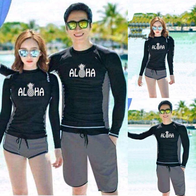 Yco Aloha Couple Long sleeve Terno Rashguard Women Rash guard men ...