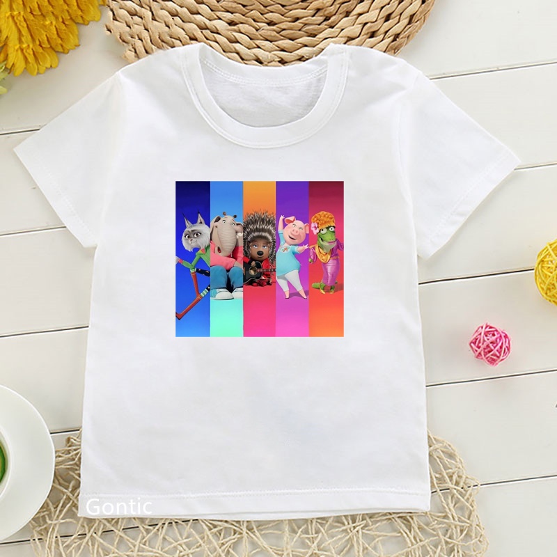 Funny Cartoon Sing 2 Tshirt For Kids Summer Baby Boys Clothes Toddler ...