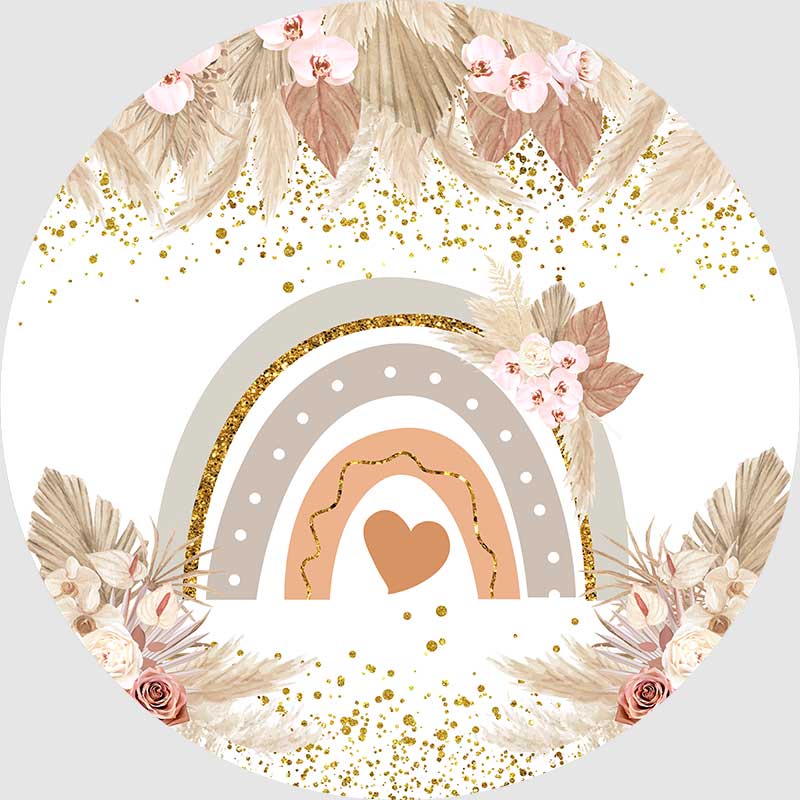 Round Design For Flowers Boho Rainbow Backdrop for Children Girls Woman ...
