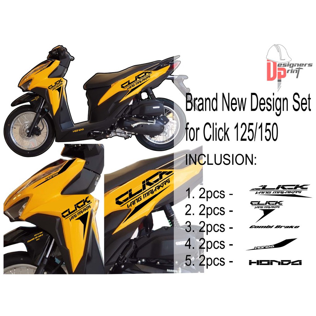 New Design Set Sticker for Click 125 and Click 150 - 10pcs Cut out ...