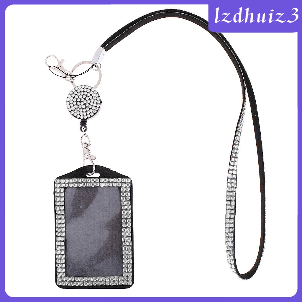 Rhinestone Bling Bling Crystal Vertical ID Holder - Lanyard is included | Shopee Philippines