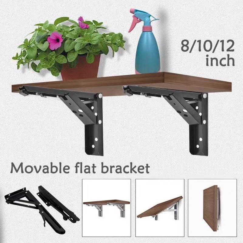 2PCS Folding Angle Bracket Adjustable Wall Mounted Folding Table Shelf ...