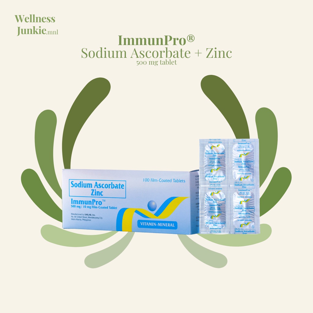 ImmunPro Sodium Ascorbate + Zinc 1 Tablet (Sold per piece) | Shopee ...