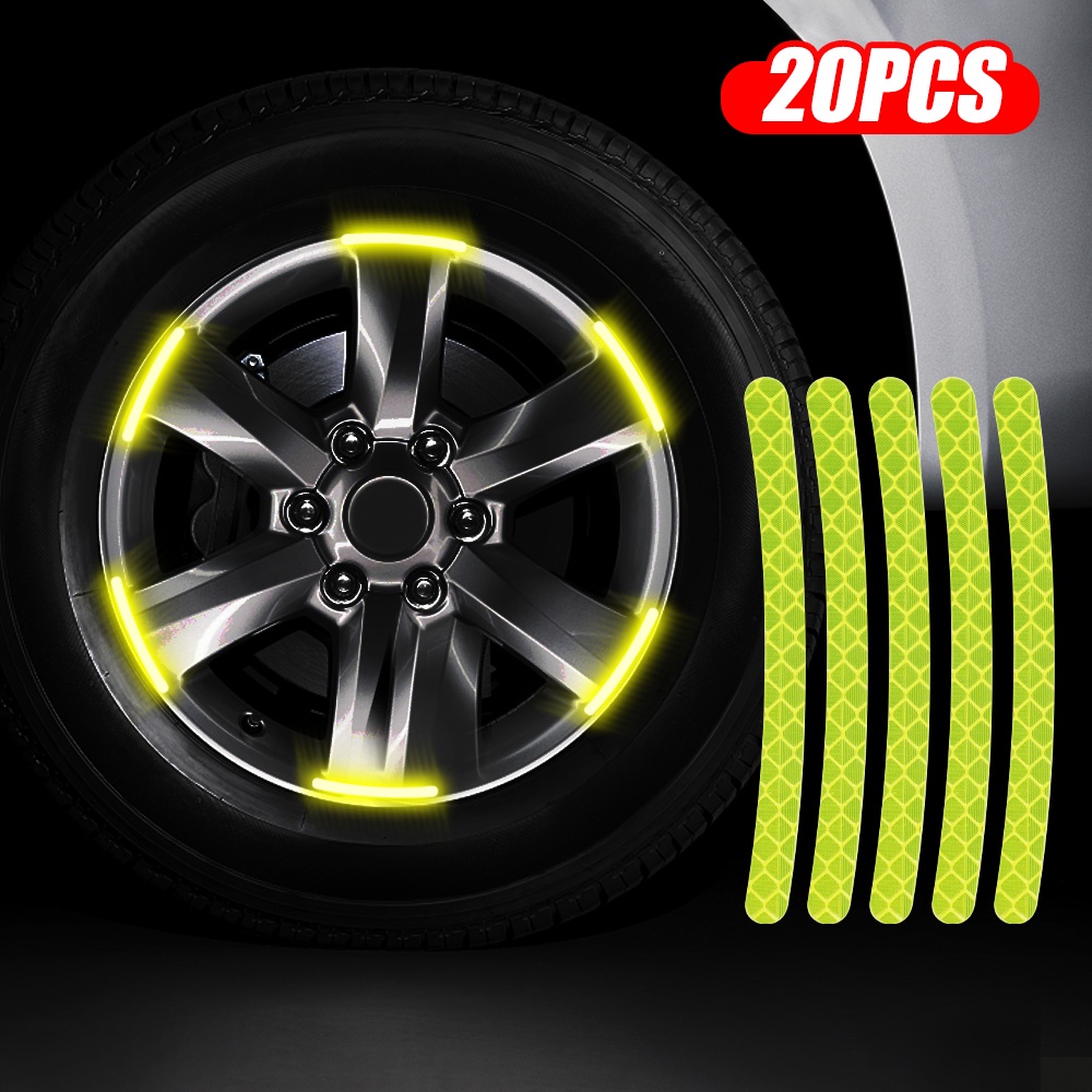 20Pcs Universal Wheel Reflective Anti Scratch Strips / Motorcycle Bike ...