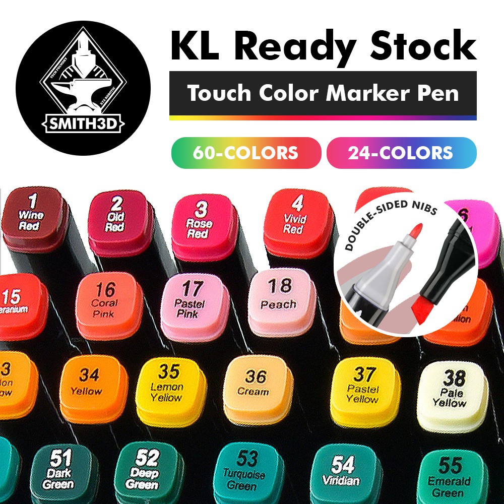 24/60 Colors Sketch Art Marker Pen Double Tips Alcoholic Pens Manga ...