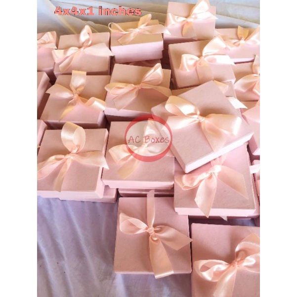 Hard Box for Gift packaging with Ribbon 4x4x1.5 inches | Shopee Philippines